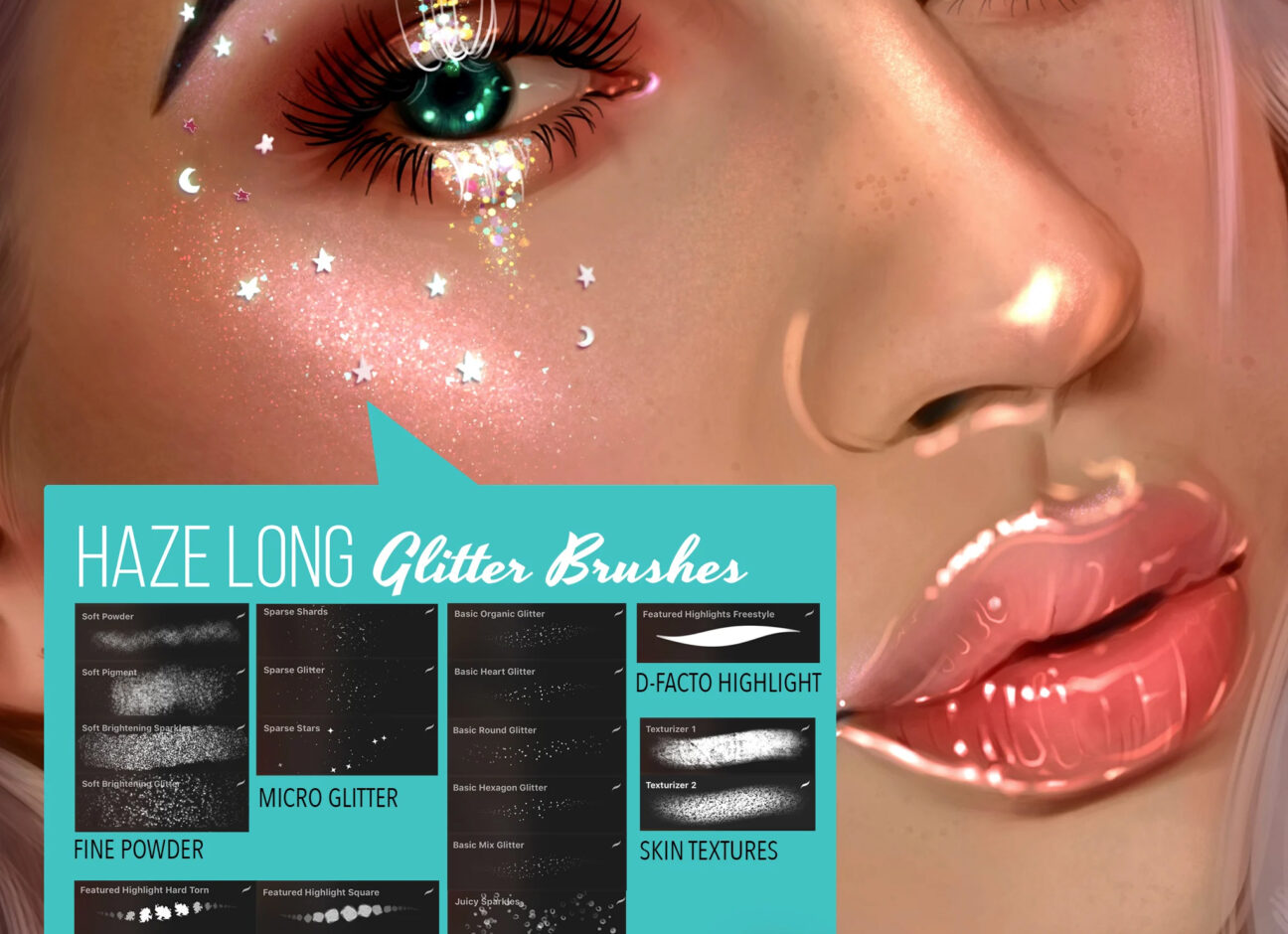 Glitter & Light Procreate Brushes - GraphicsBunker