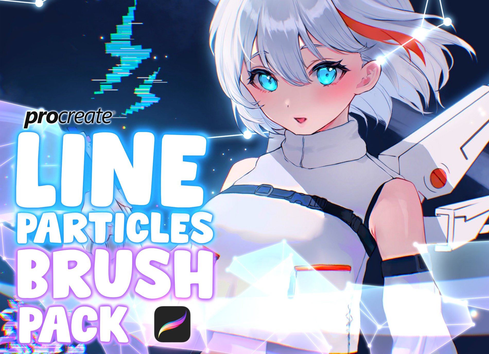 Line Particles Procreate Brushes - GraphicsBunker