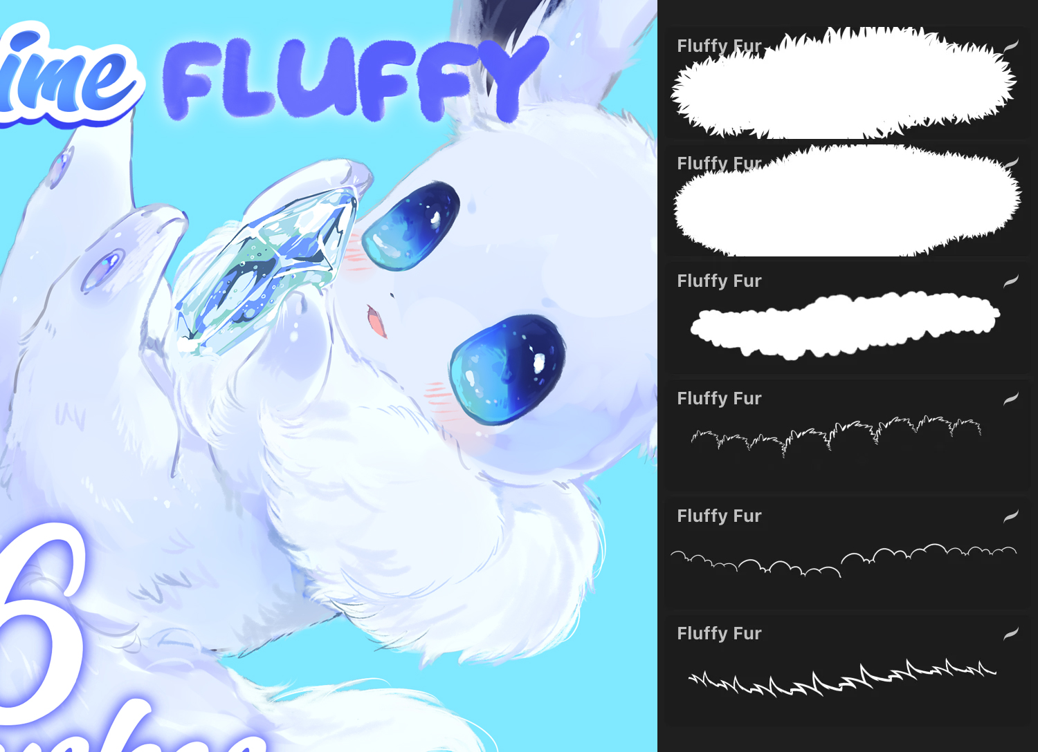 Fur Fluffy Procreate Brushes - GraphicsBunker