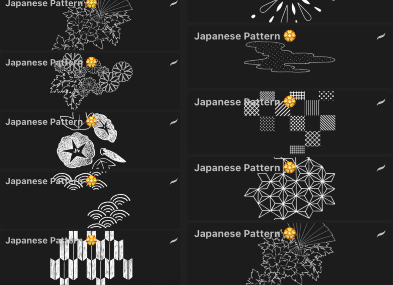 Japanese Pattern Procreate Brushes - GraphicsBunker