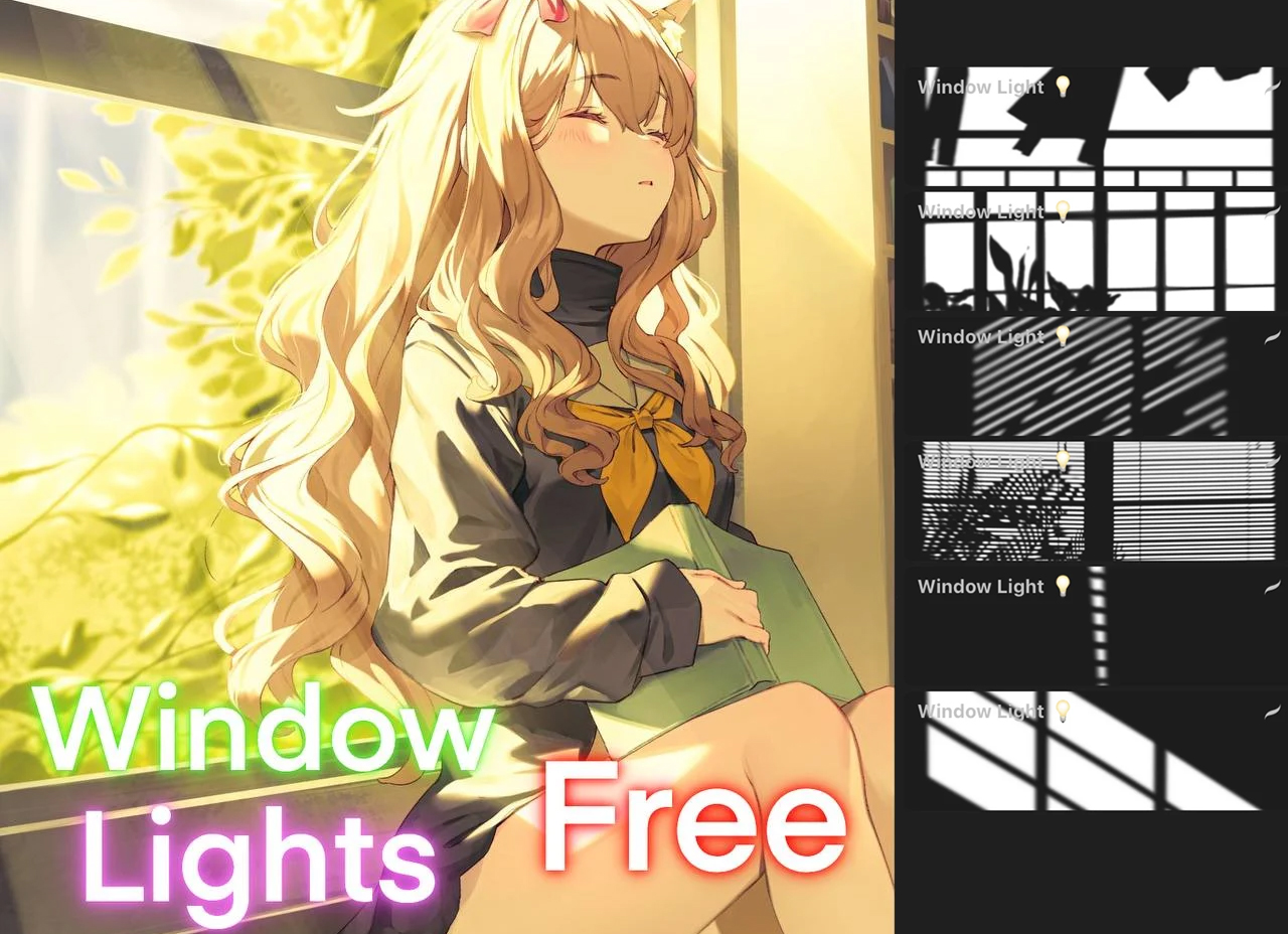 Windows Light Procreate Brushes - GraphicsBunker