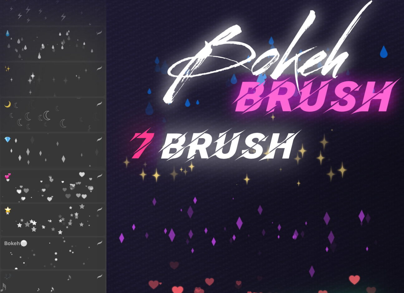 Anime Bokeh Procreate Brushes - GraphicsBunker