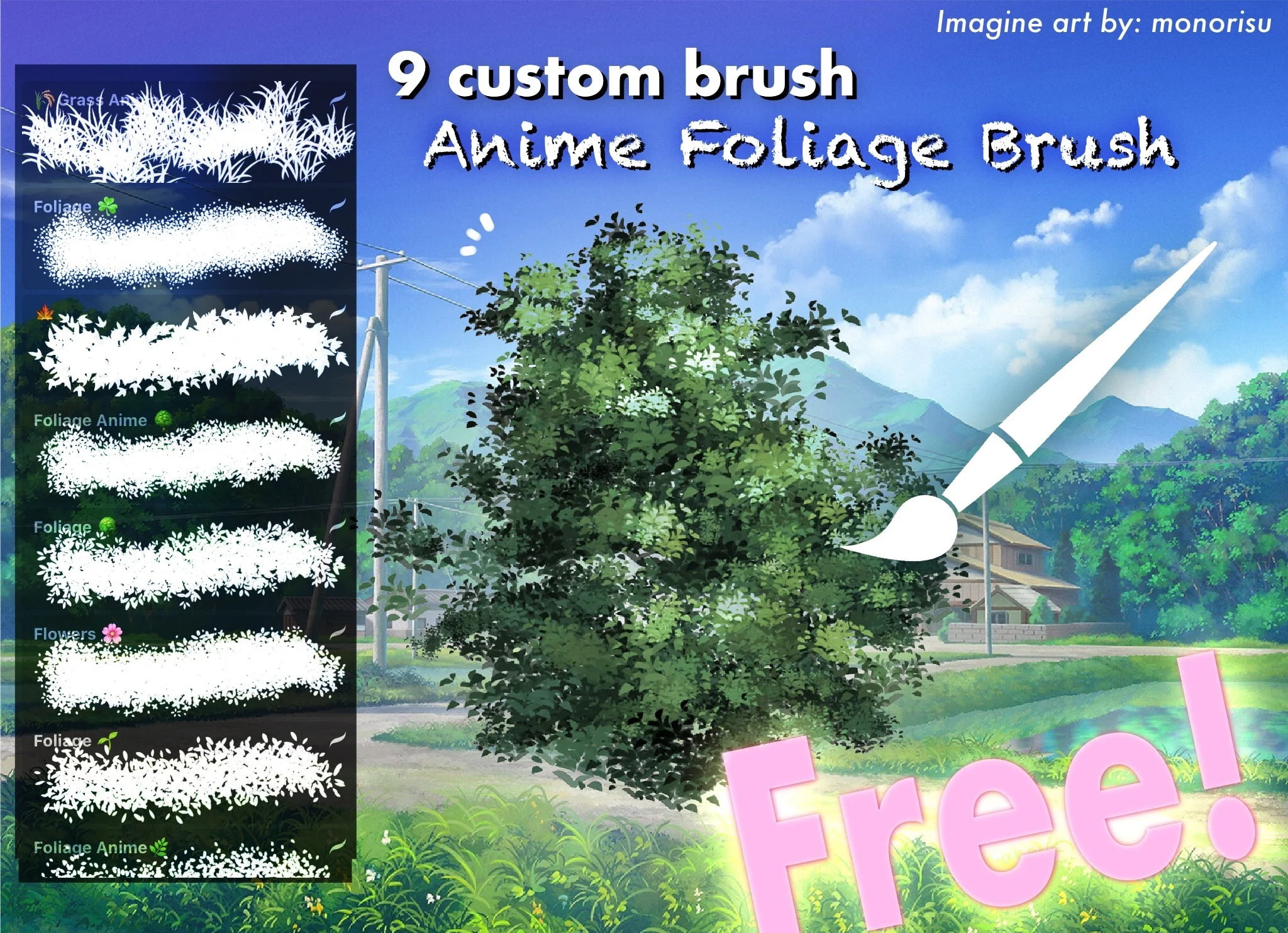 Anime Foliage Procreate Brushes Graphicsbunker 