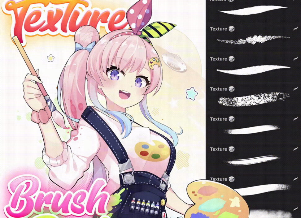 Anime Texture Procreate Brushes - GraphicsBunker