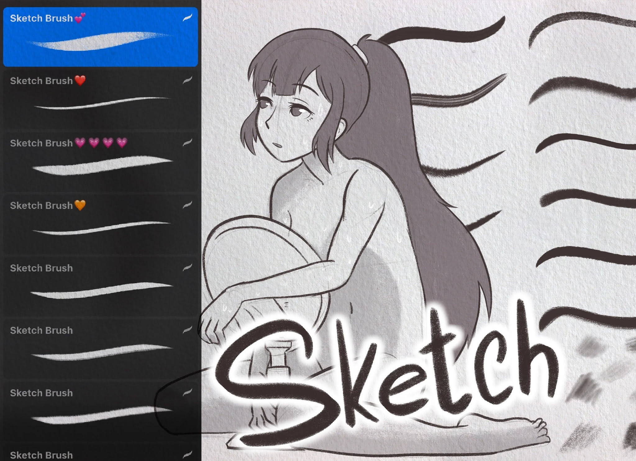 Basic Sketch Procreate Brushes Graphicsbunker