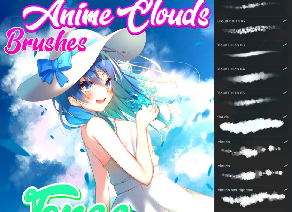 Clouds Procreate Brushes - GraphicsBunker
