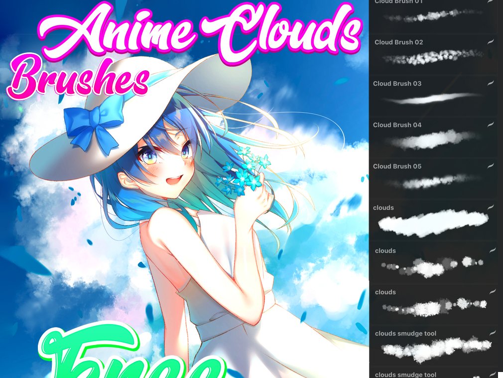 Clouds Procreate Brushes - GraphicsBunker