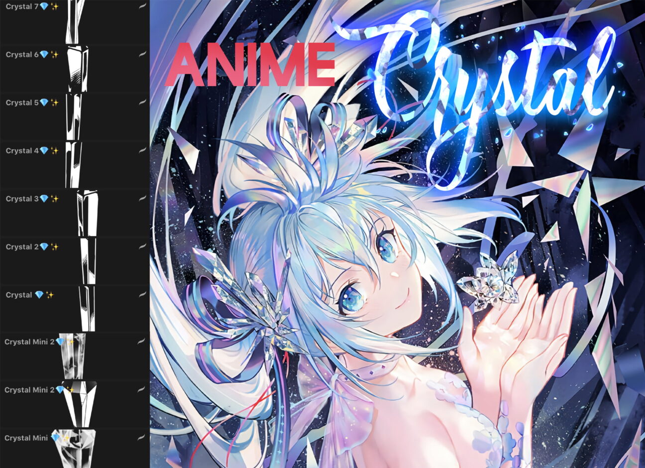 Crystal Diamond Procreate Brushes - GraphicsBunker