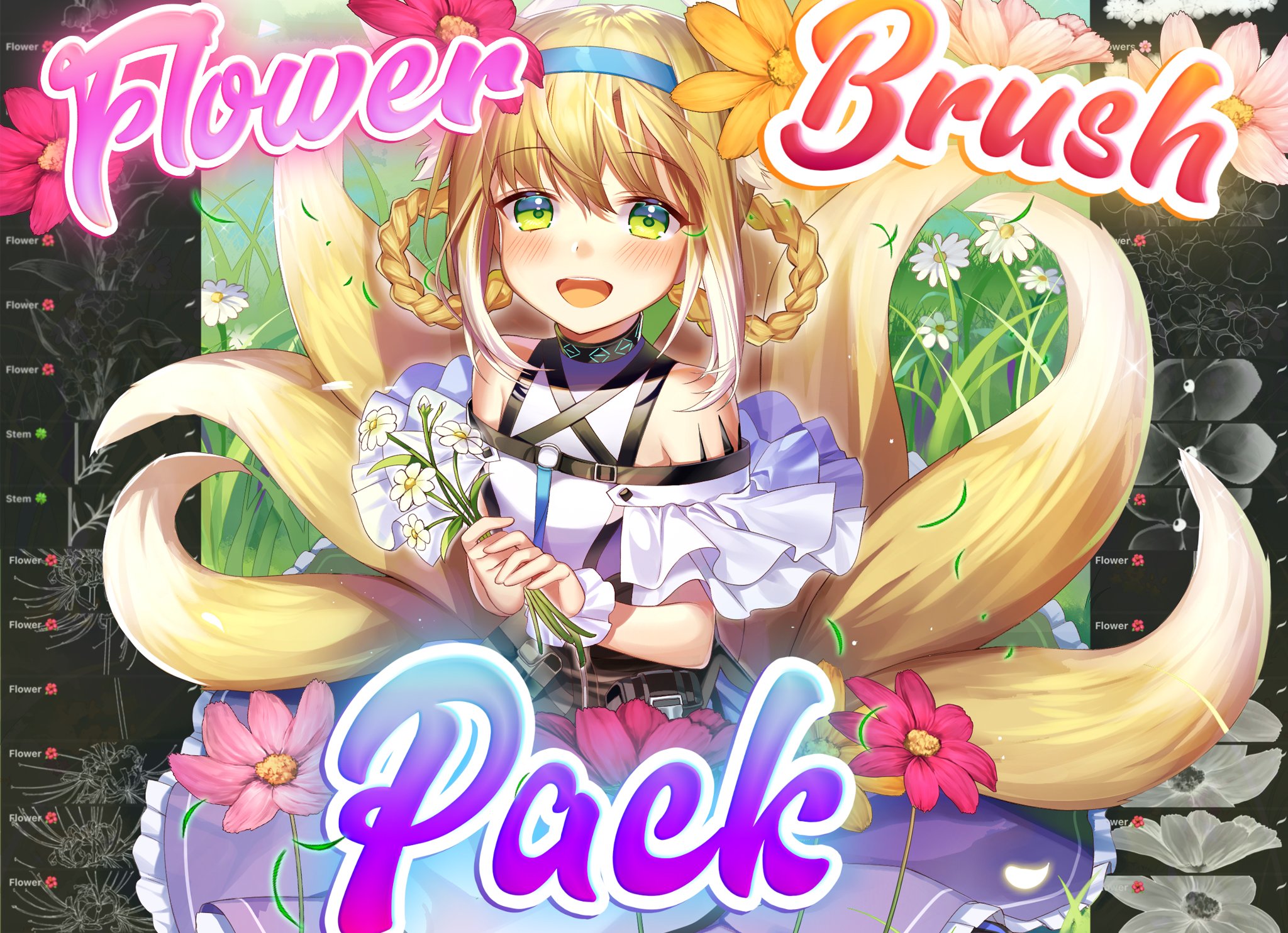 Flower Wild Procreate Brushes - GraphicsBunker