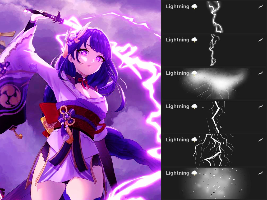Lightning Procreate Brushes - GraphicsBunker