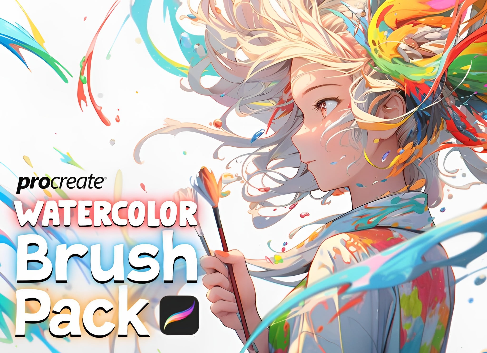 Manga Watercolor Procreate Brushes - GraphicsBunker