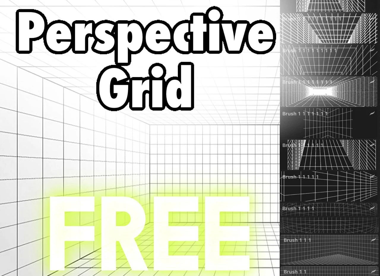 Perspective Grids Procreate Brushes - GraphicsBunker