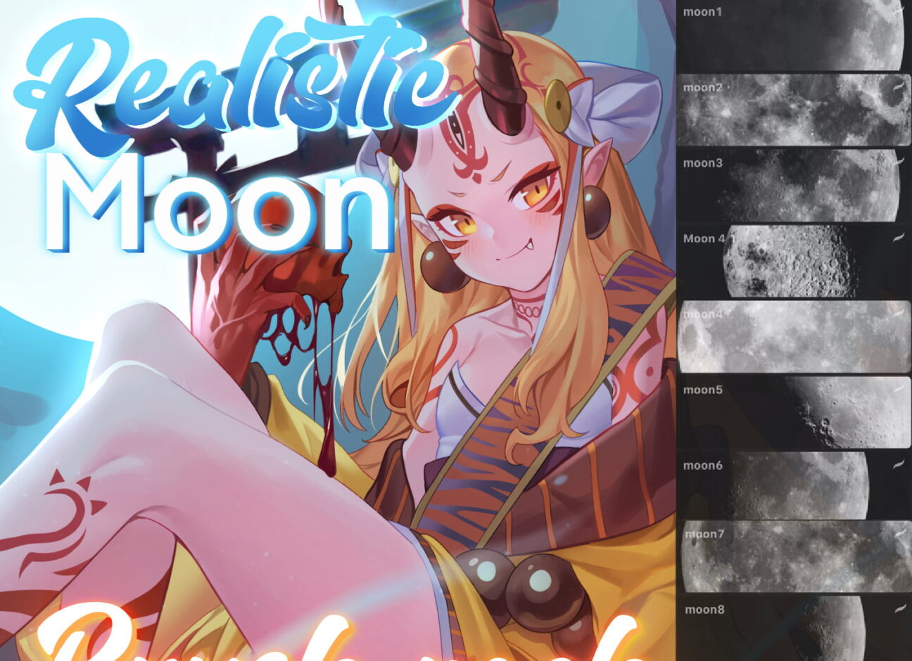Realistic Moon Procreate Brushes - GraphicsBunker Realistic Moon Procreate Brushes - GraphicsBunker