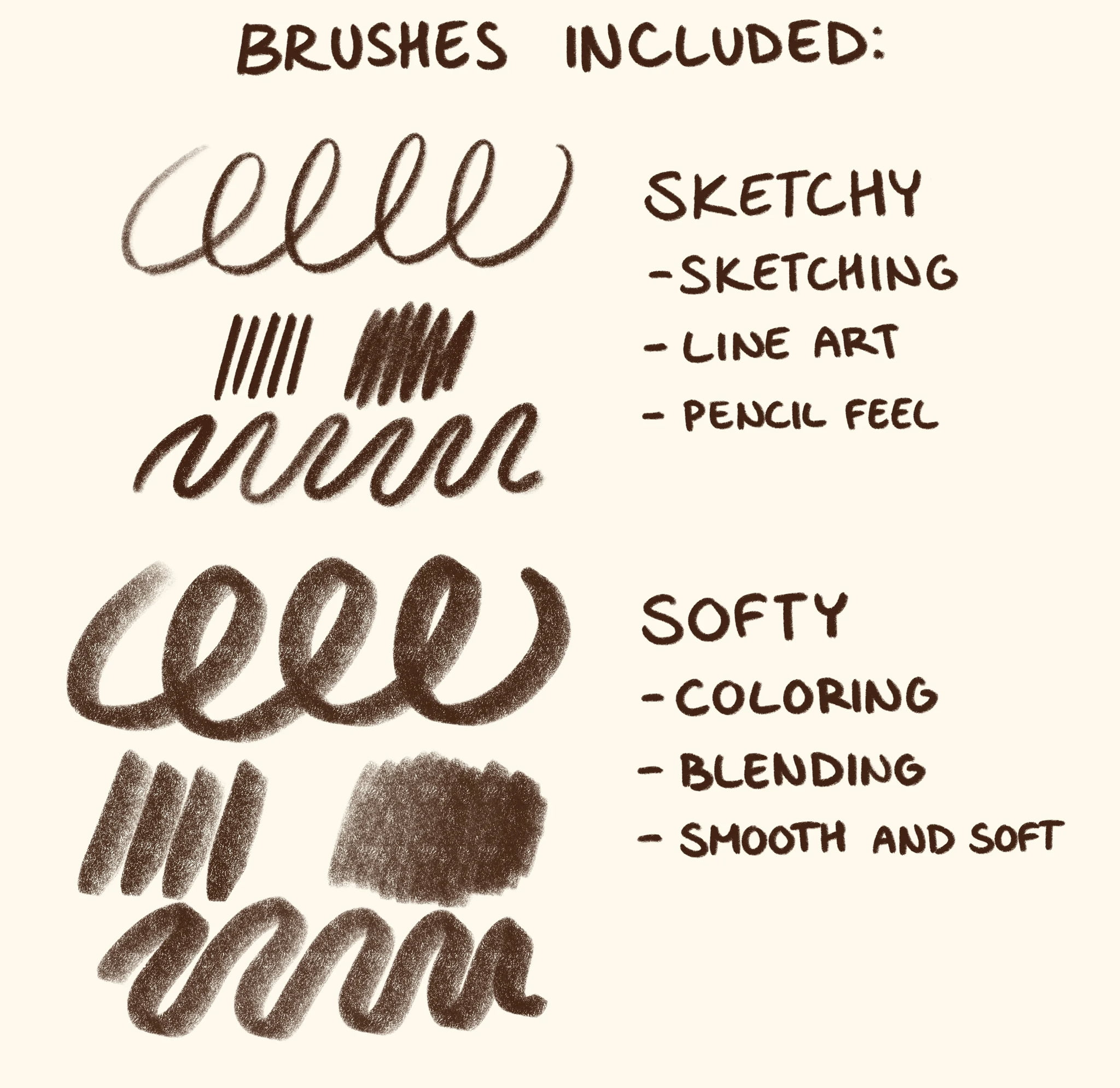 Sketchy Softy Pencil Procreate Brushes - GraphicsBunker