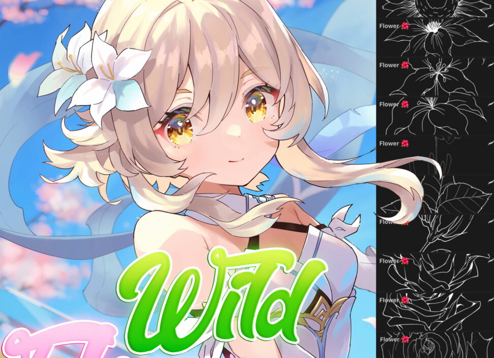 Wild Flower Procreate Brushes - GraphicsBunker