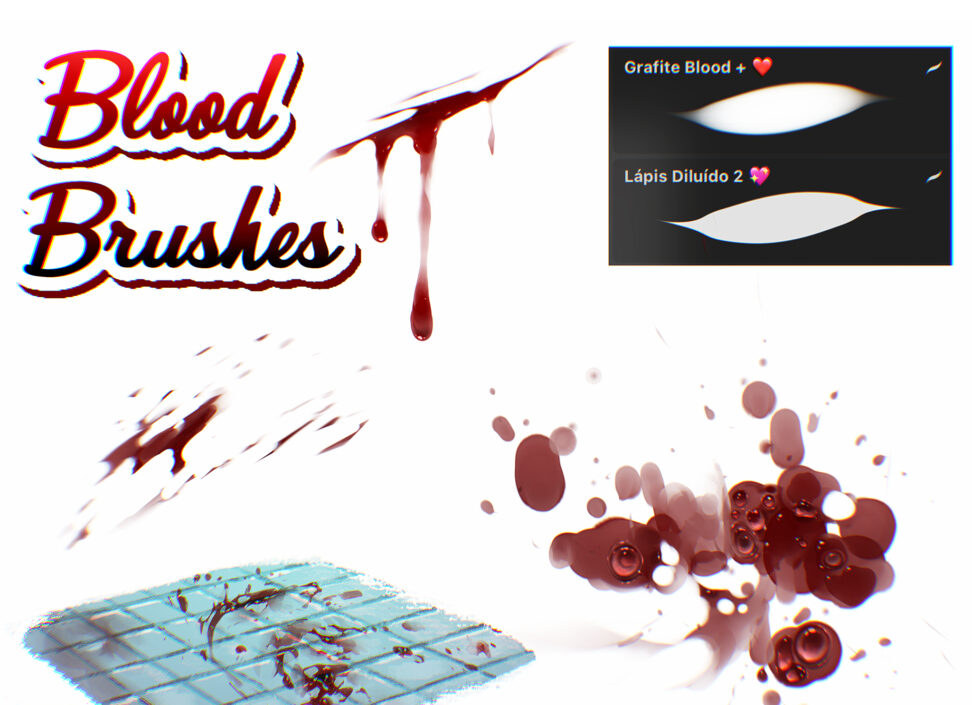 Blood Procreate Brushes - GraphicsBunker