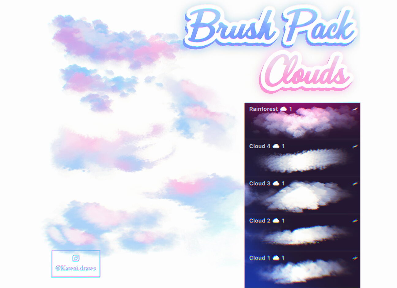 Ultimate Cloud Brush Pack - GraphicsBunker