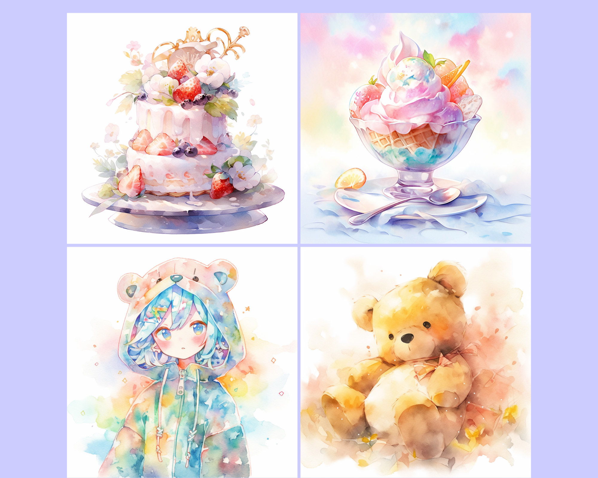 Watercolor Cartoon Procreate Brushes - GraphicsBunker