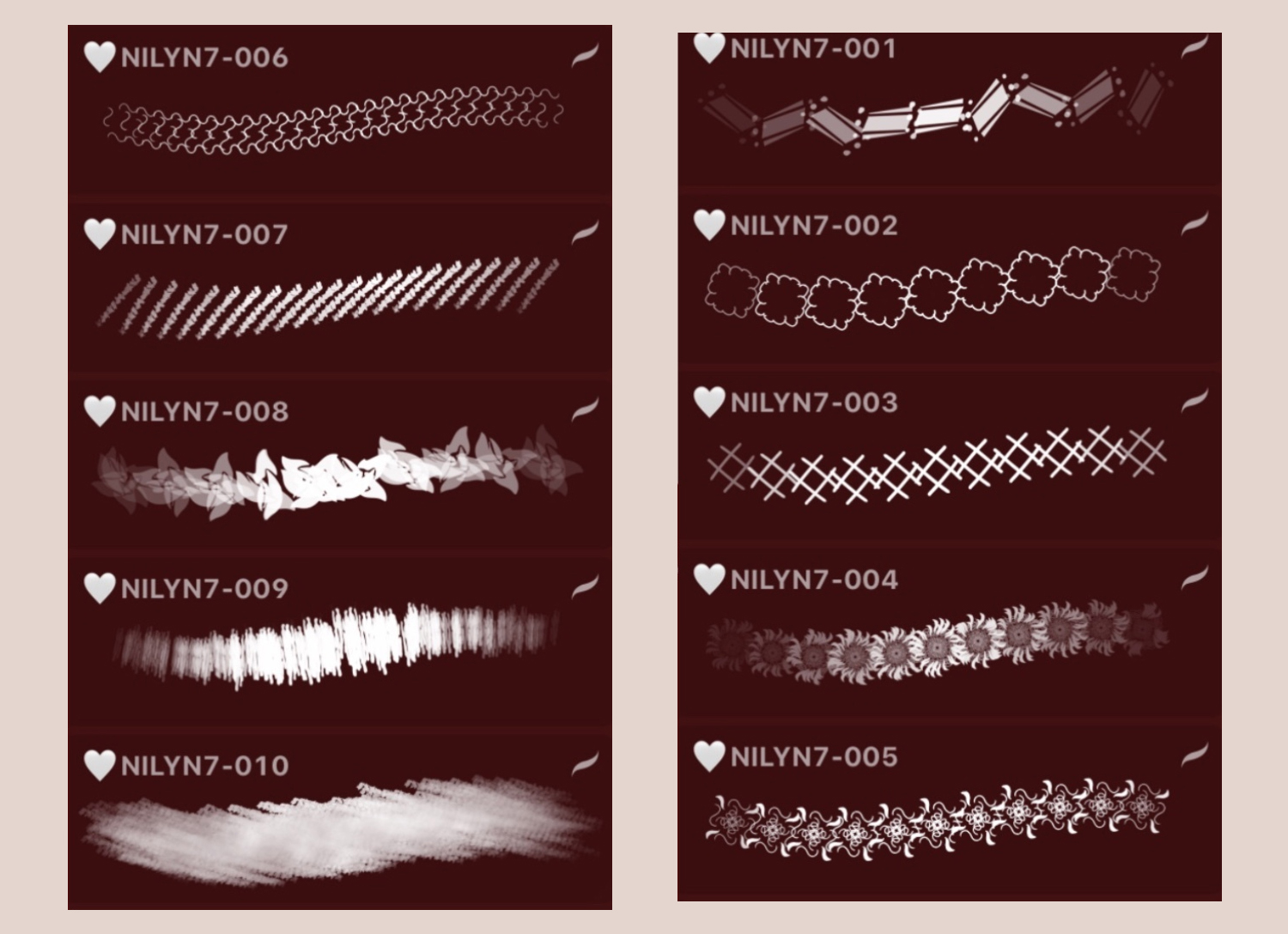 10 Mix Pattern Procreate Brushes - GraphicsBunker