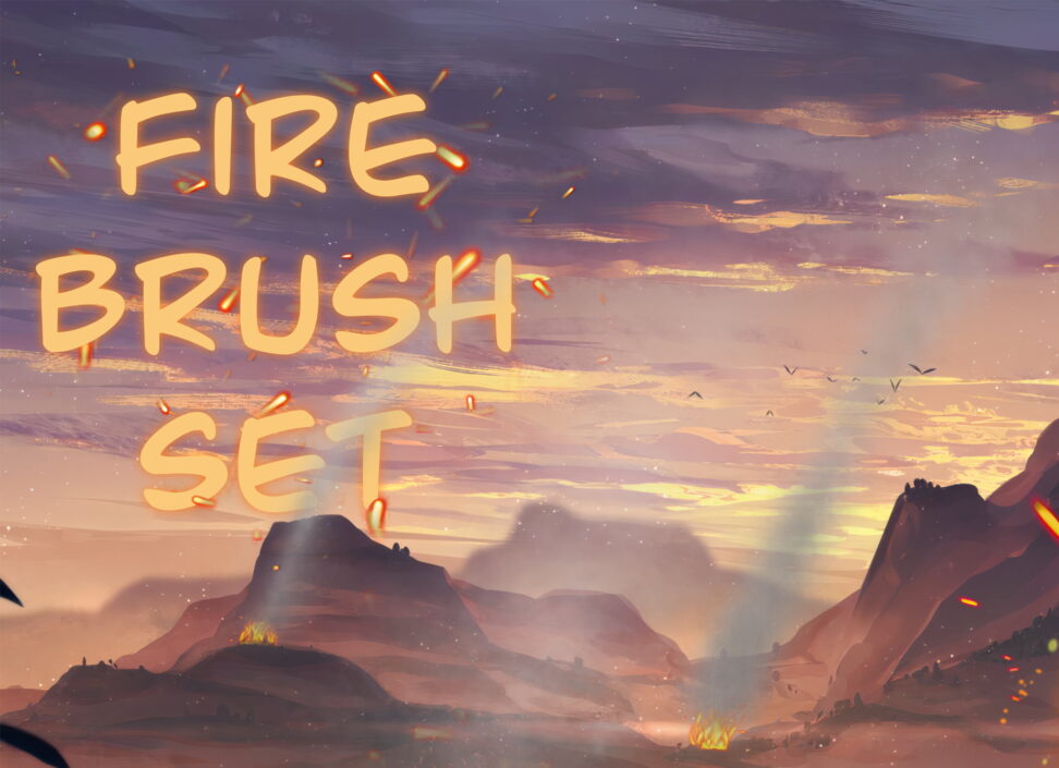 Fire Flames Procreate Brush Set - GraphicsBunker