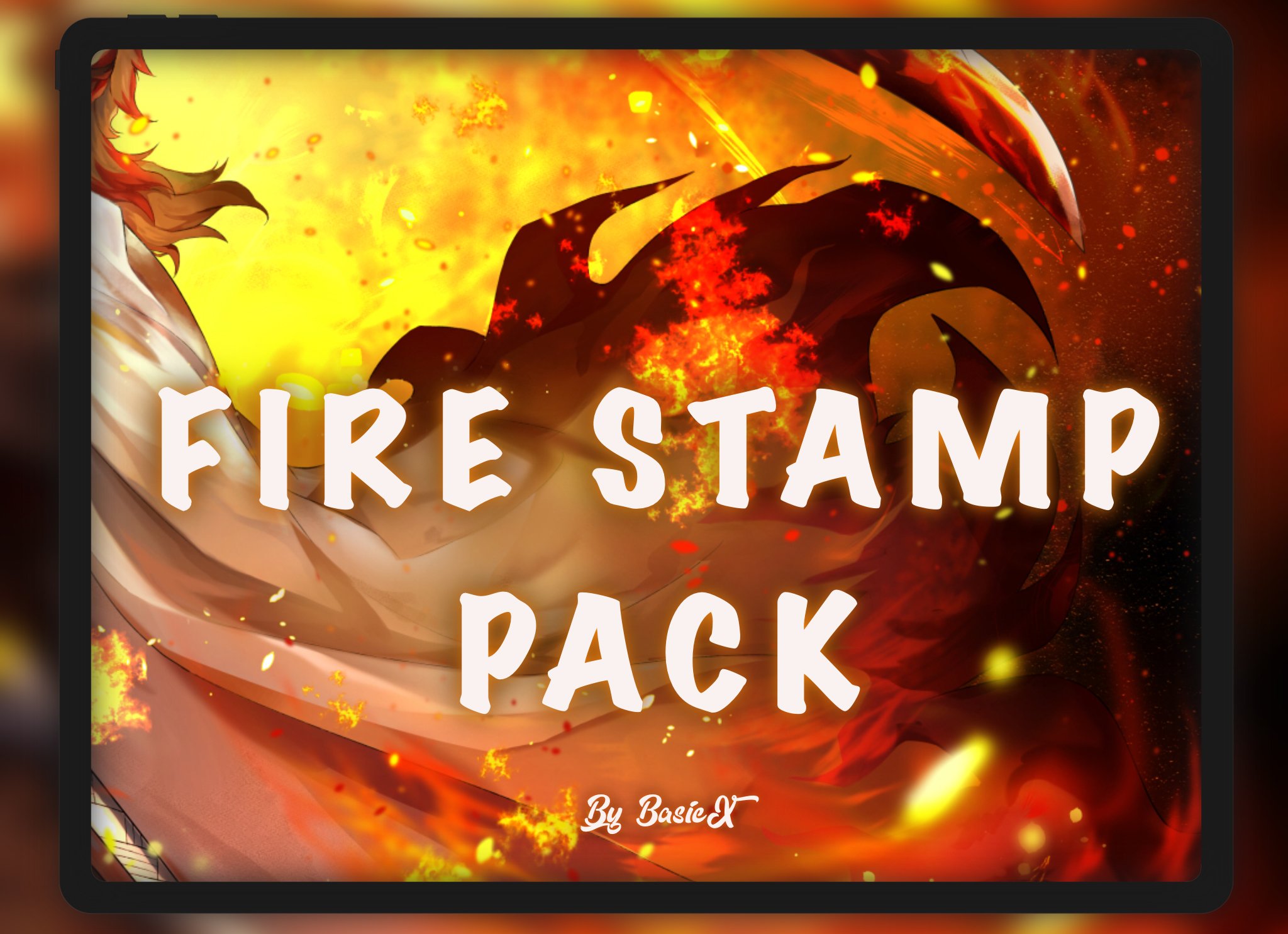 Fire Stamps Procreate Brushes - GraphicsBunker