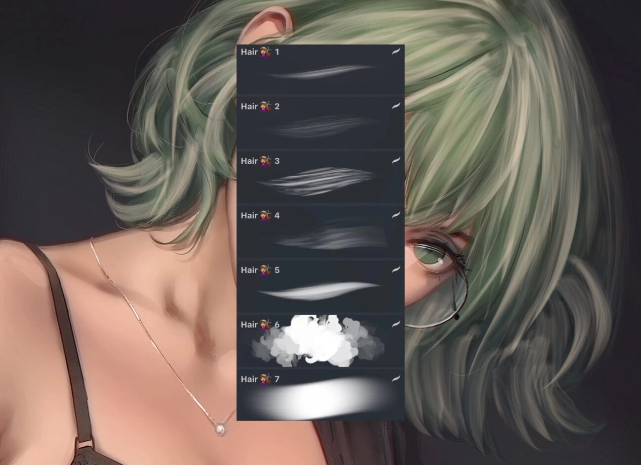 Hair Procreate Brush Set - GraphicsBunker