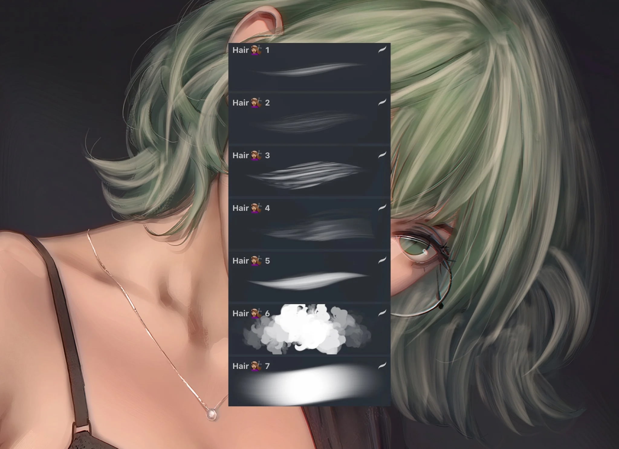 Hair Procreate Brush Set - GraphicsBunker