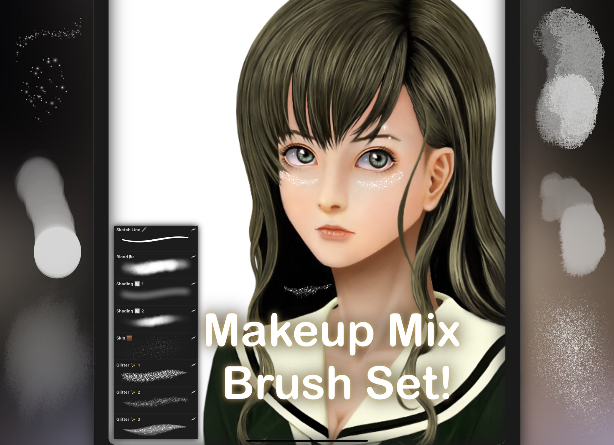 Makeup Mix Procreate Brushes - GraphicsBunker