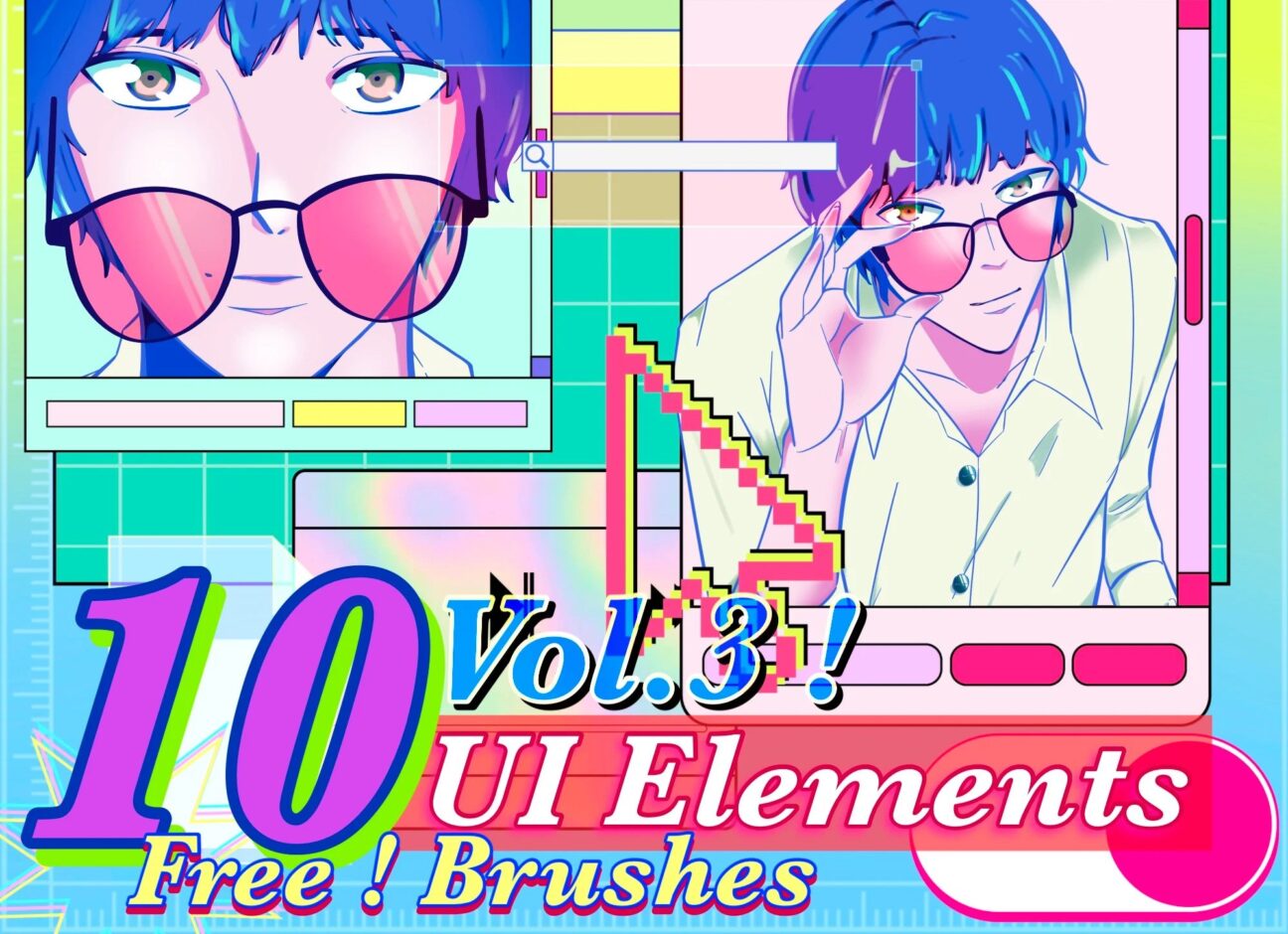UI Elements Procreate Brushes - GraphicsBunker