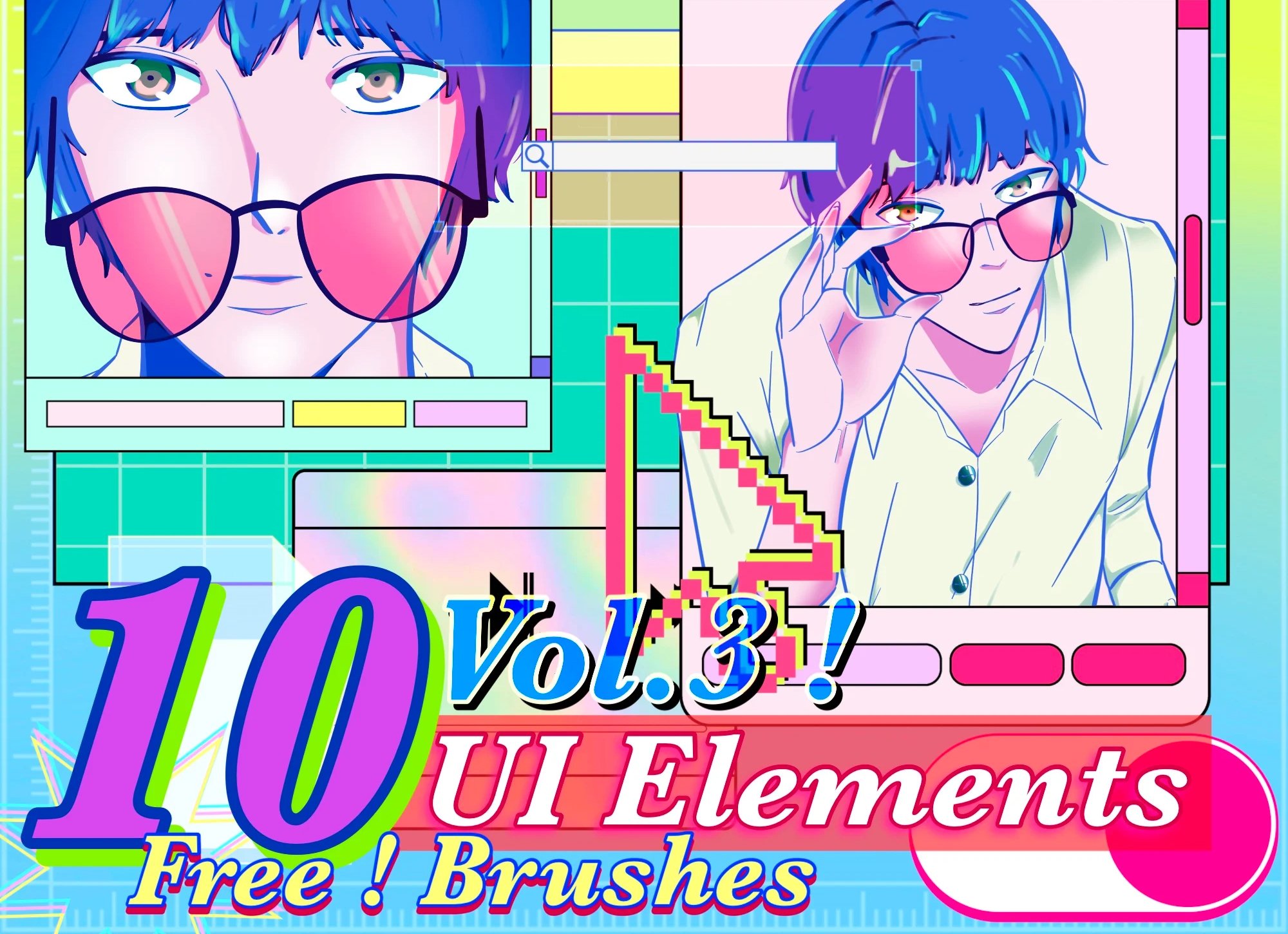 UI Elements Procreate Brushes Vol.3 - GraphicsBunker