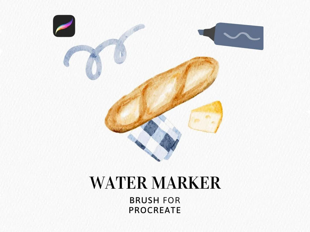 Water Marker Procreate Brush - GraphicsBunker
