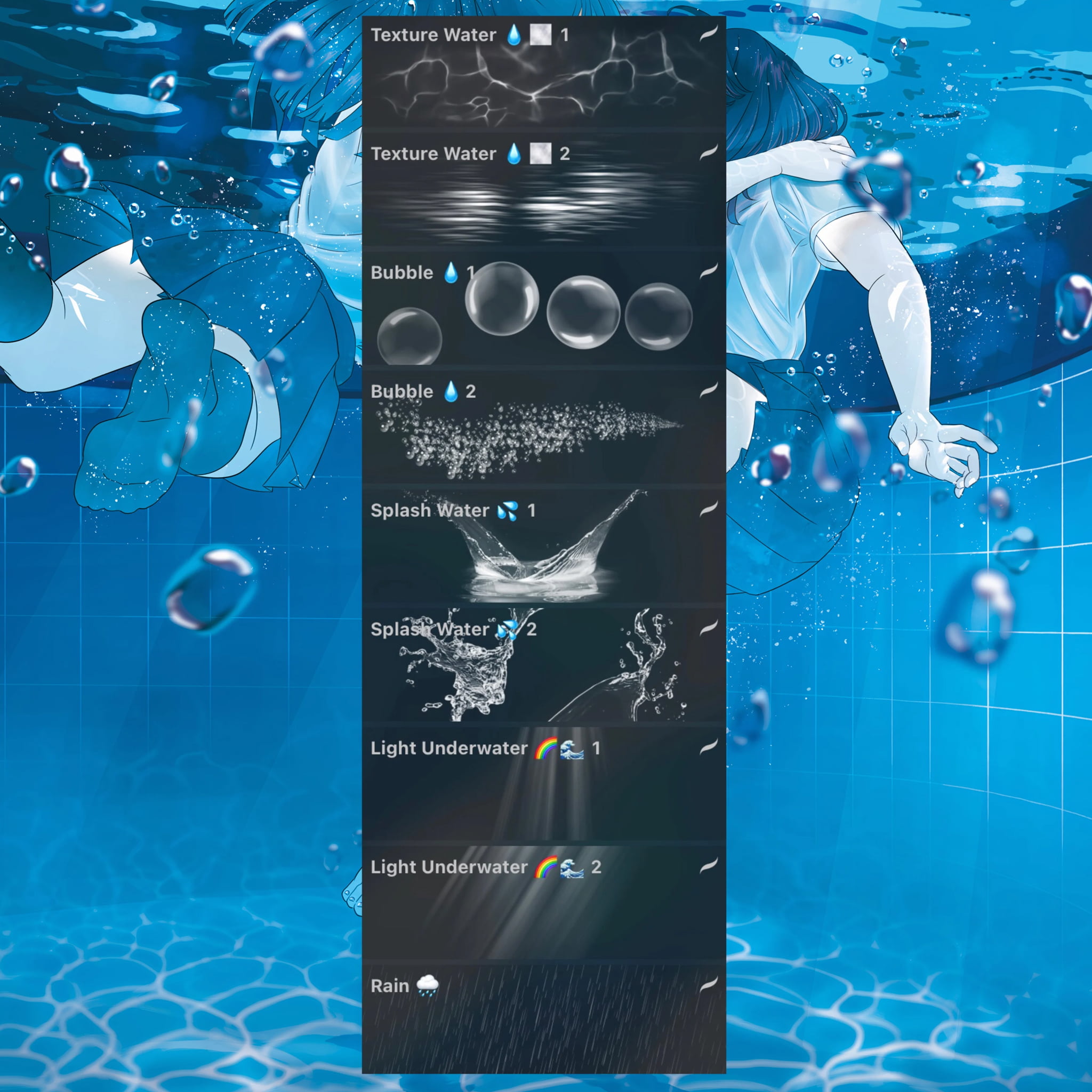 Water Set Procreate Brushes - GraphicsBunker