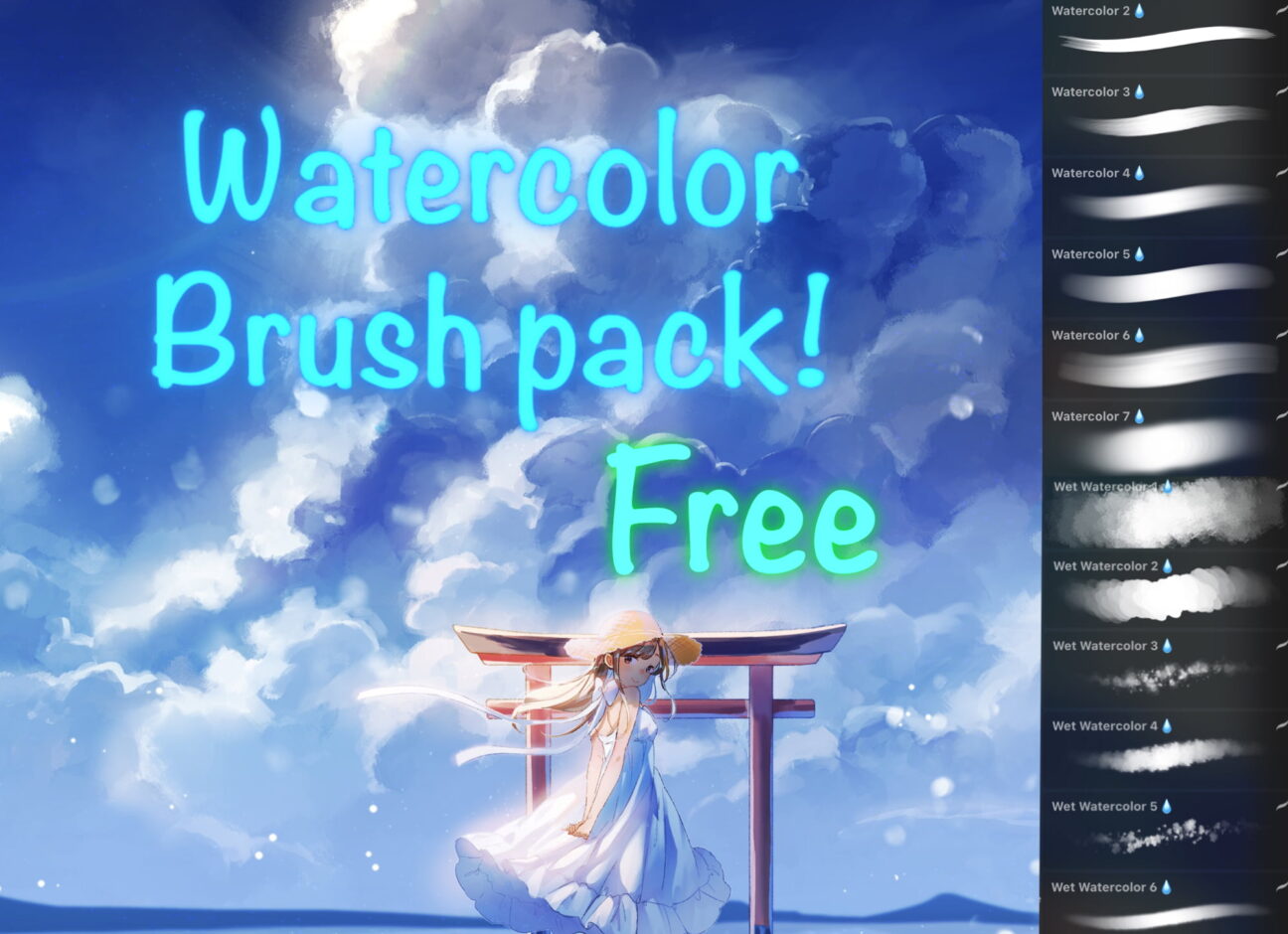 Soft Watercolor Procreate Brushes - GraphicsBunker