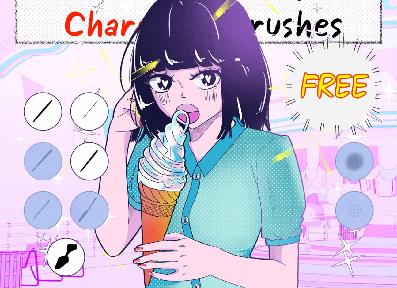 Character Drawing Procreate Brushes - GraphicsBunker