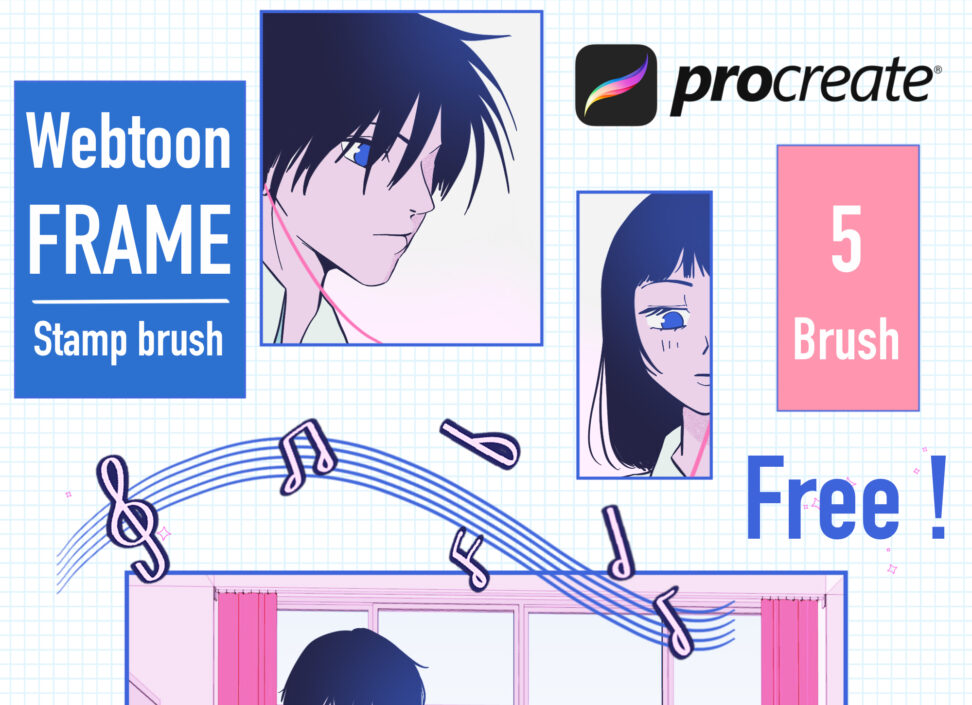 Webtoon Frame Procreate Brushes - GraphicsBunker