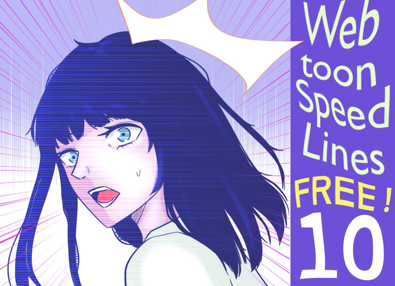 Webtoon Speed Lines Procreate Brushes - GraphicsBunker