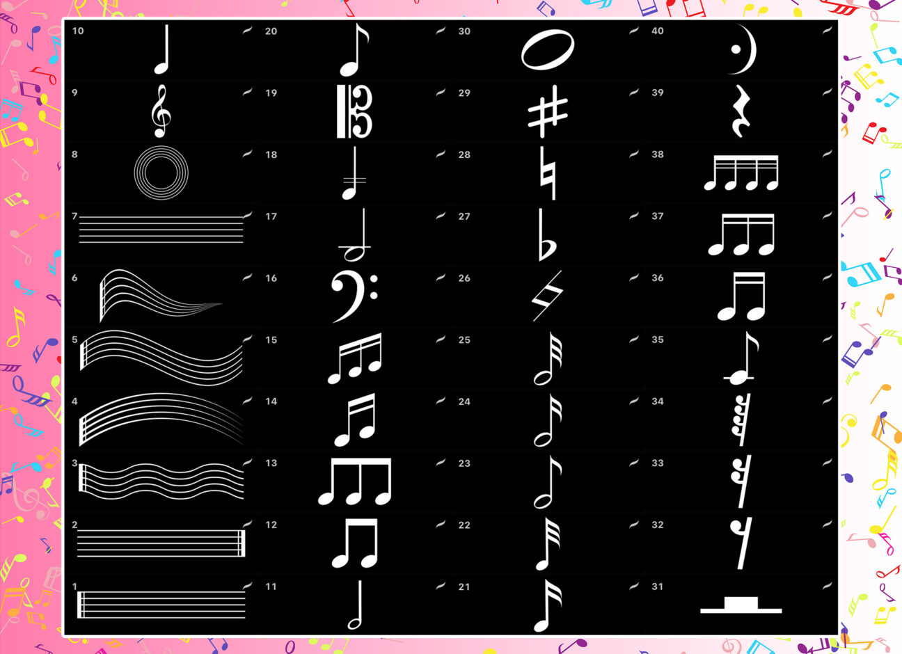 Music Notes Procreate Brushes - GraphicsBunker