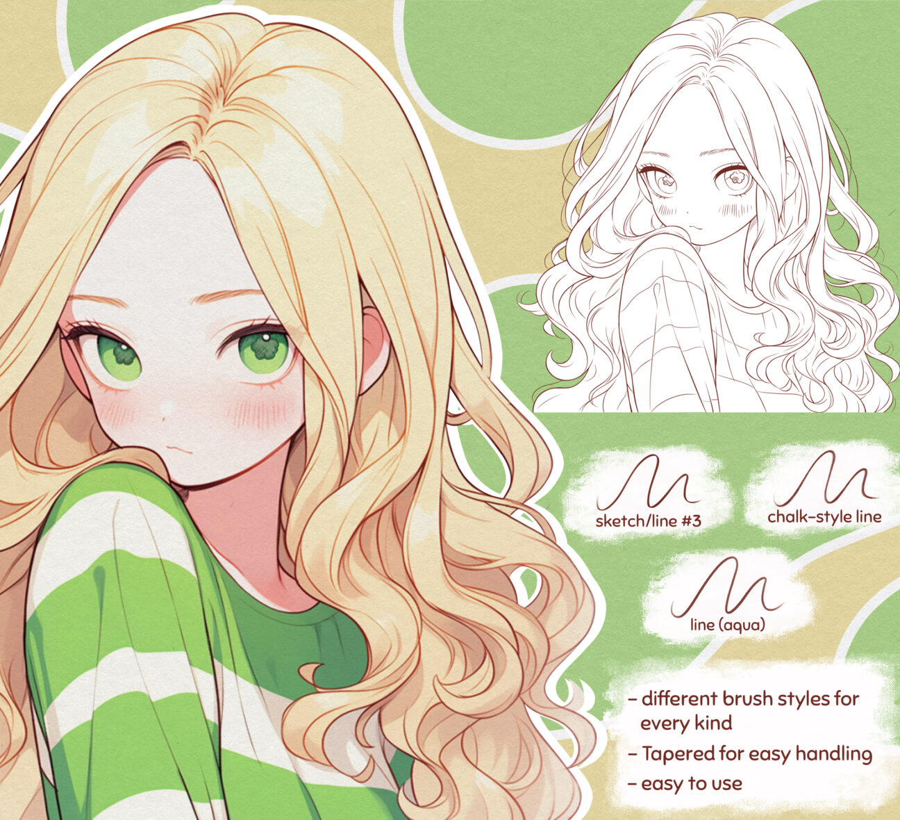 Soft Lineart Procreate Brushes - GraphicsBunker