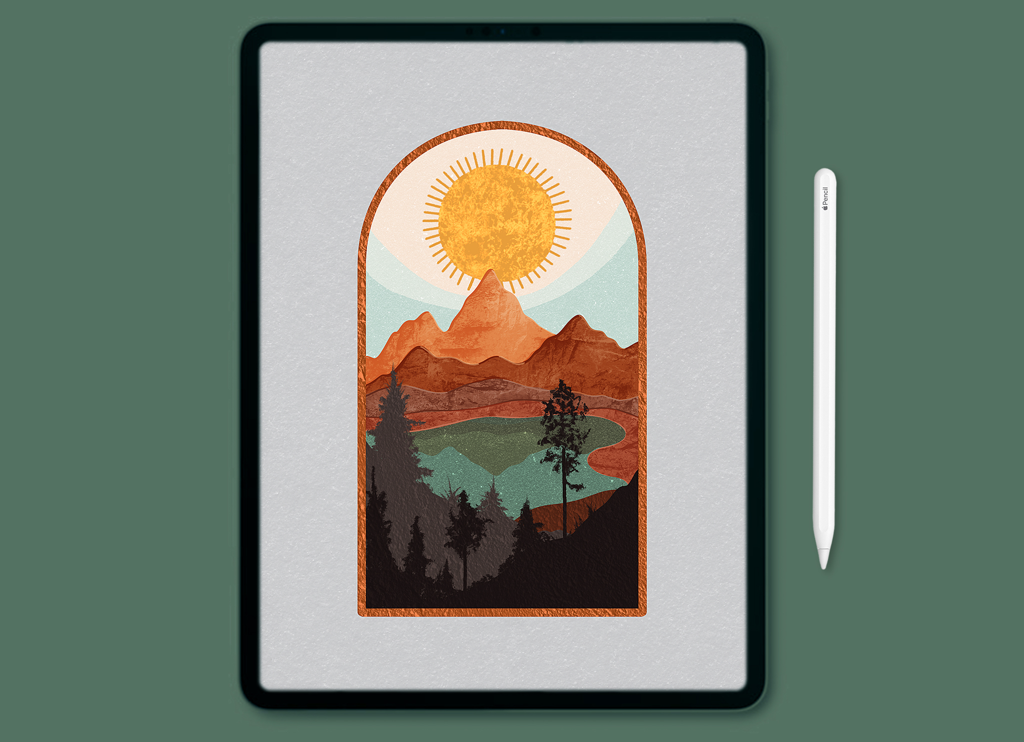 Boho Landscape Drawing Tutorial - GraphicsBunker