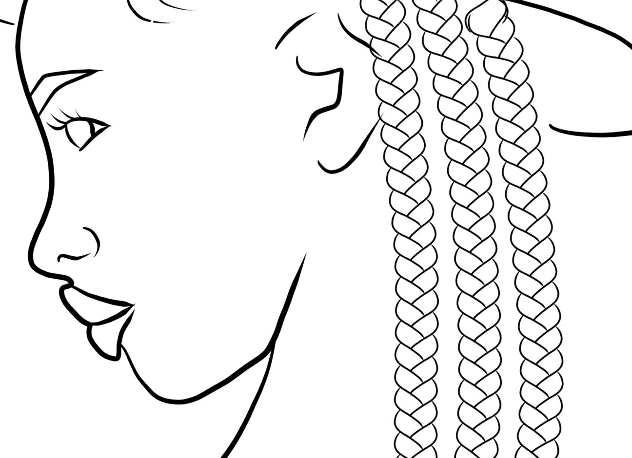 Black Hair Procreate Brush Set - GraphicsBunker