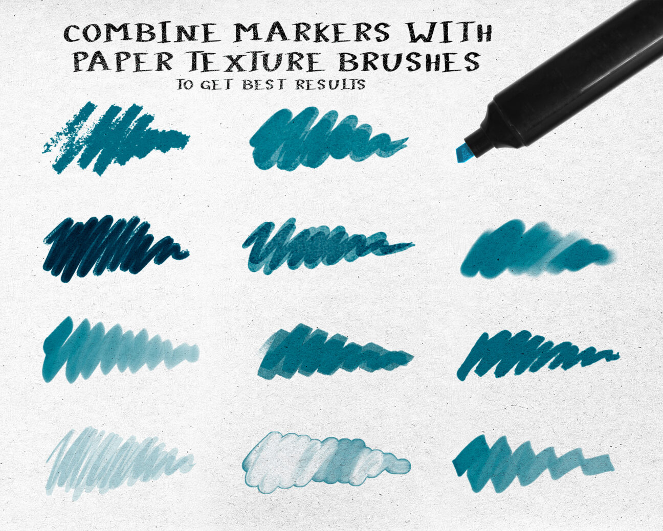 Dry Marker Procreate Brushes - GraphicsBunker