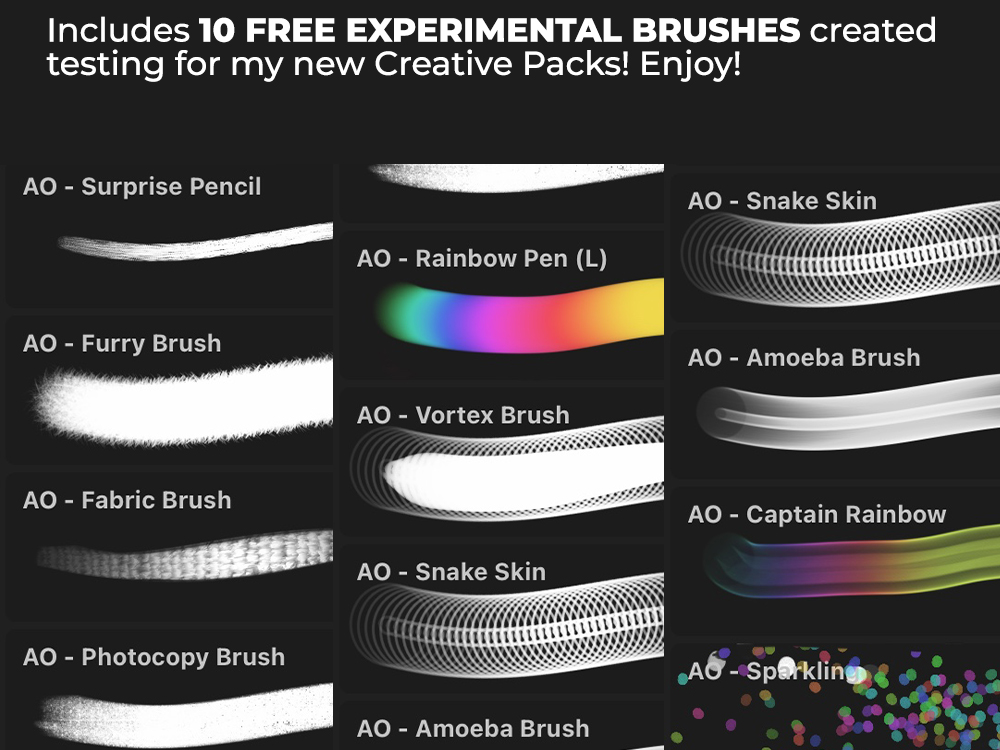 Experimental Procreate Brushes 2.0 - GraphicsBunker