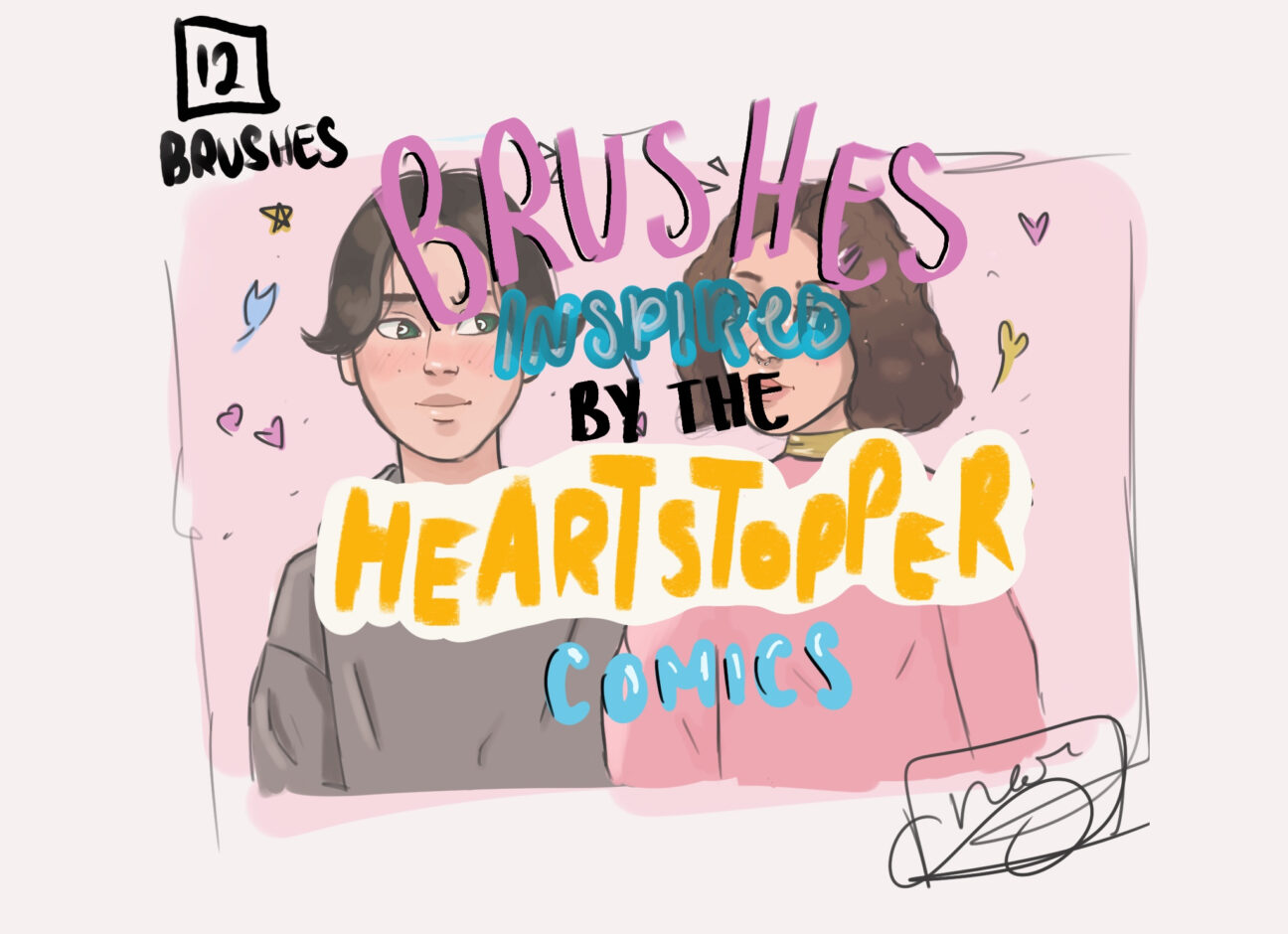 Heartstopper Comic Procreate Brushes - GraphicsBunker