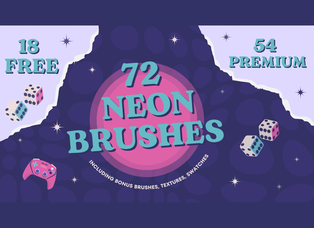 Neon Light Procreate Brushes - GraphicsBunker