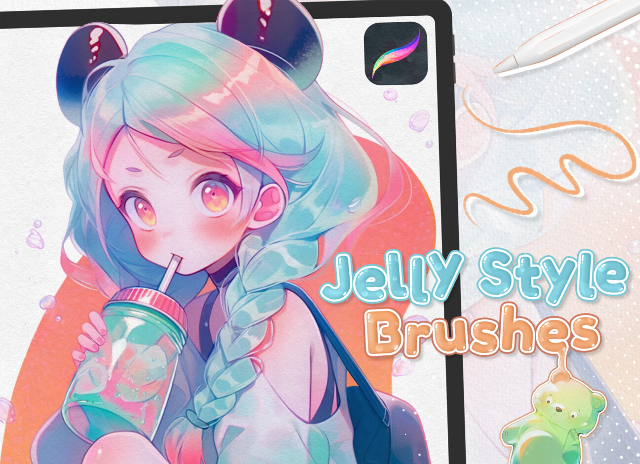 Jelly Art Style Procreate Brushes - GraphicsBunker