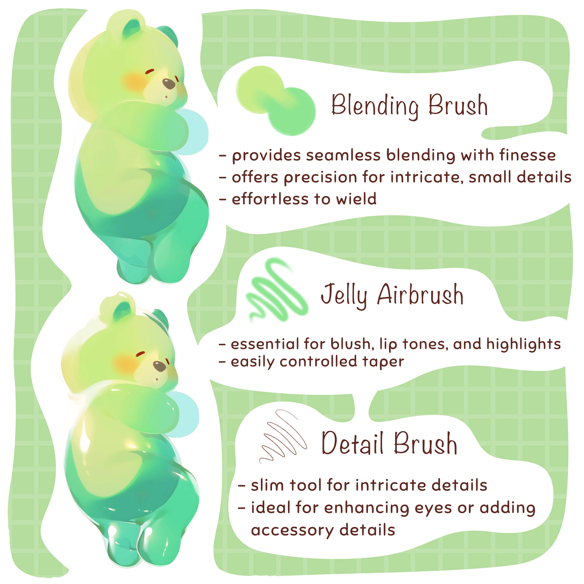 Jelly Art Style Procreate Brushes - GraphicsBunker