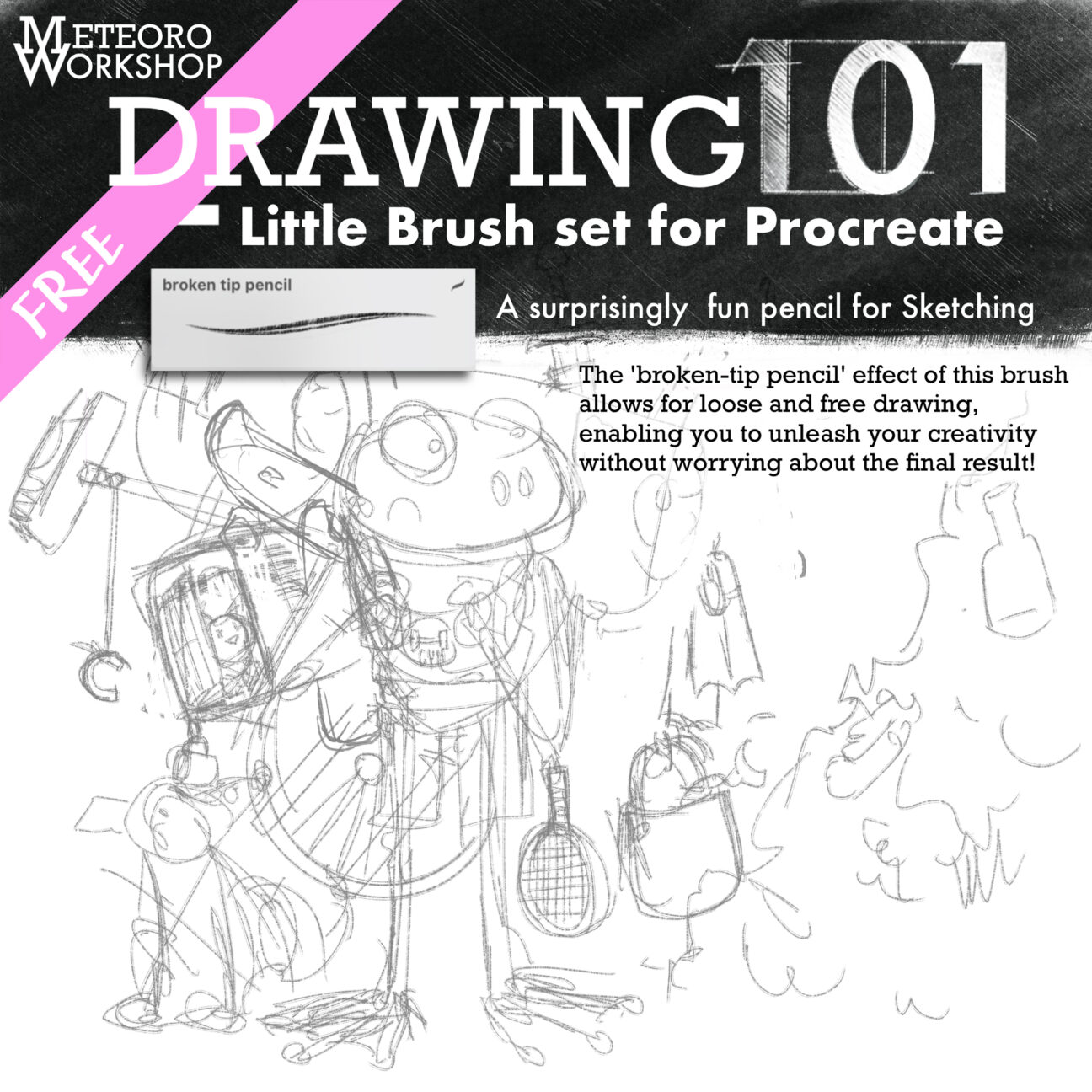 Ballpoint Pen Procreate Brushes - GraphicsBunker