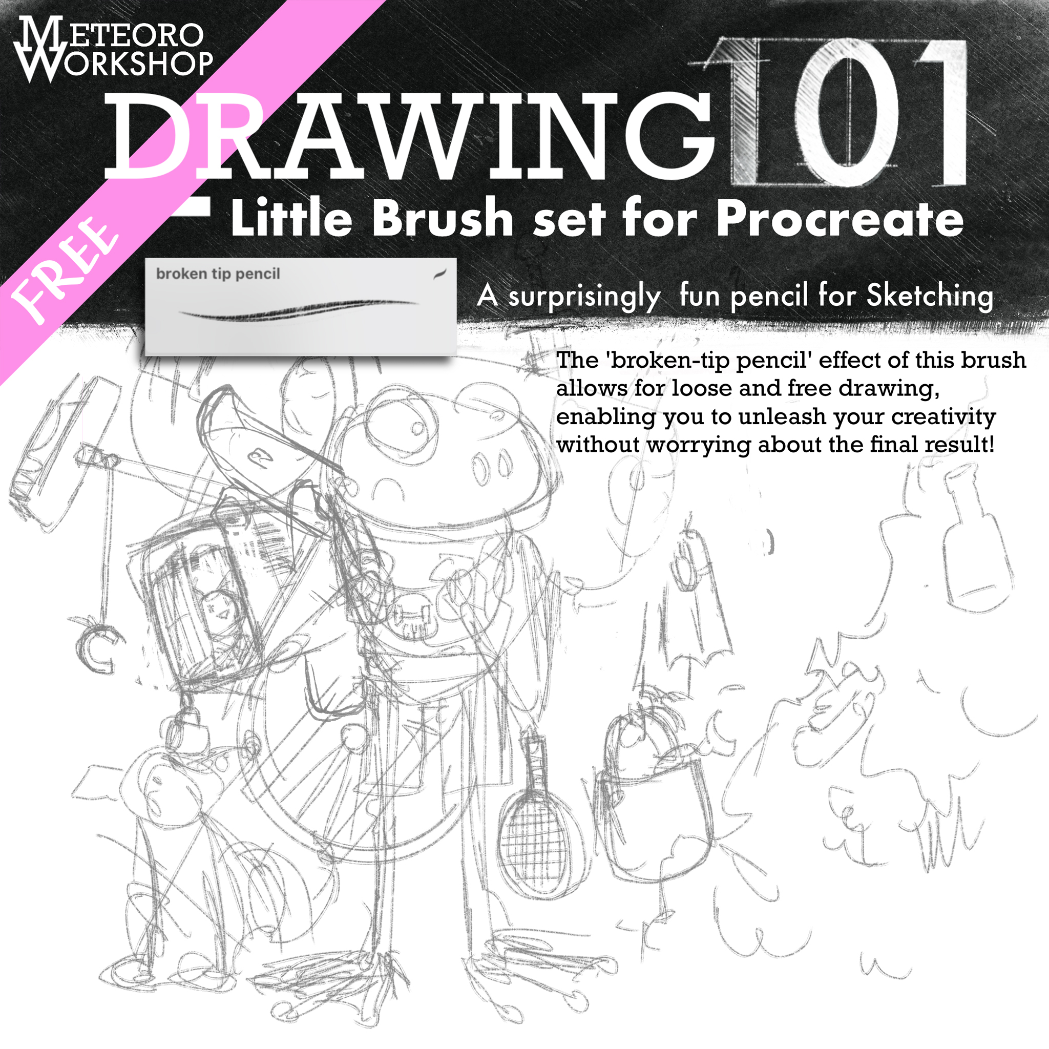 Ballpoint Pen Procreate Brushes - GraphicsBunker