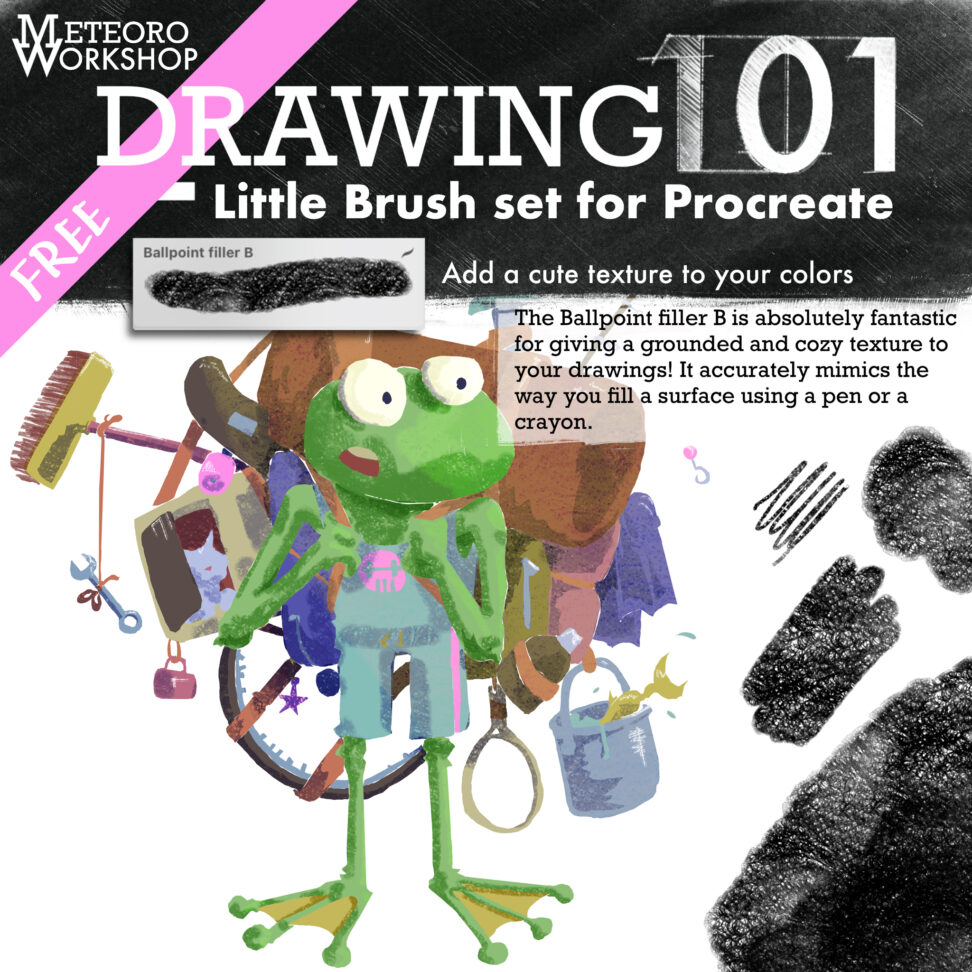 Ballpoint Pen Procreate Brushes - GraphicsBunker