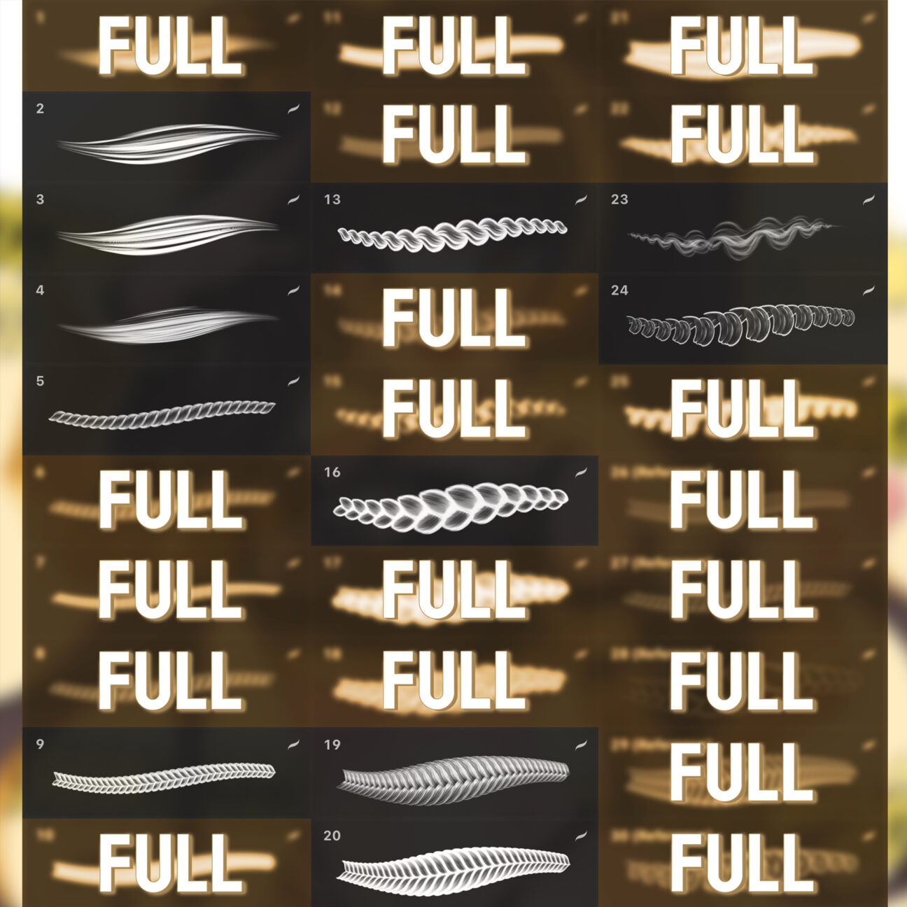 Braid Curly Hair Procreate Brushes - GraphicsBunker